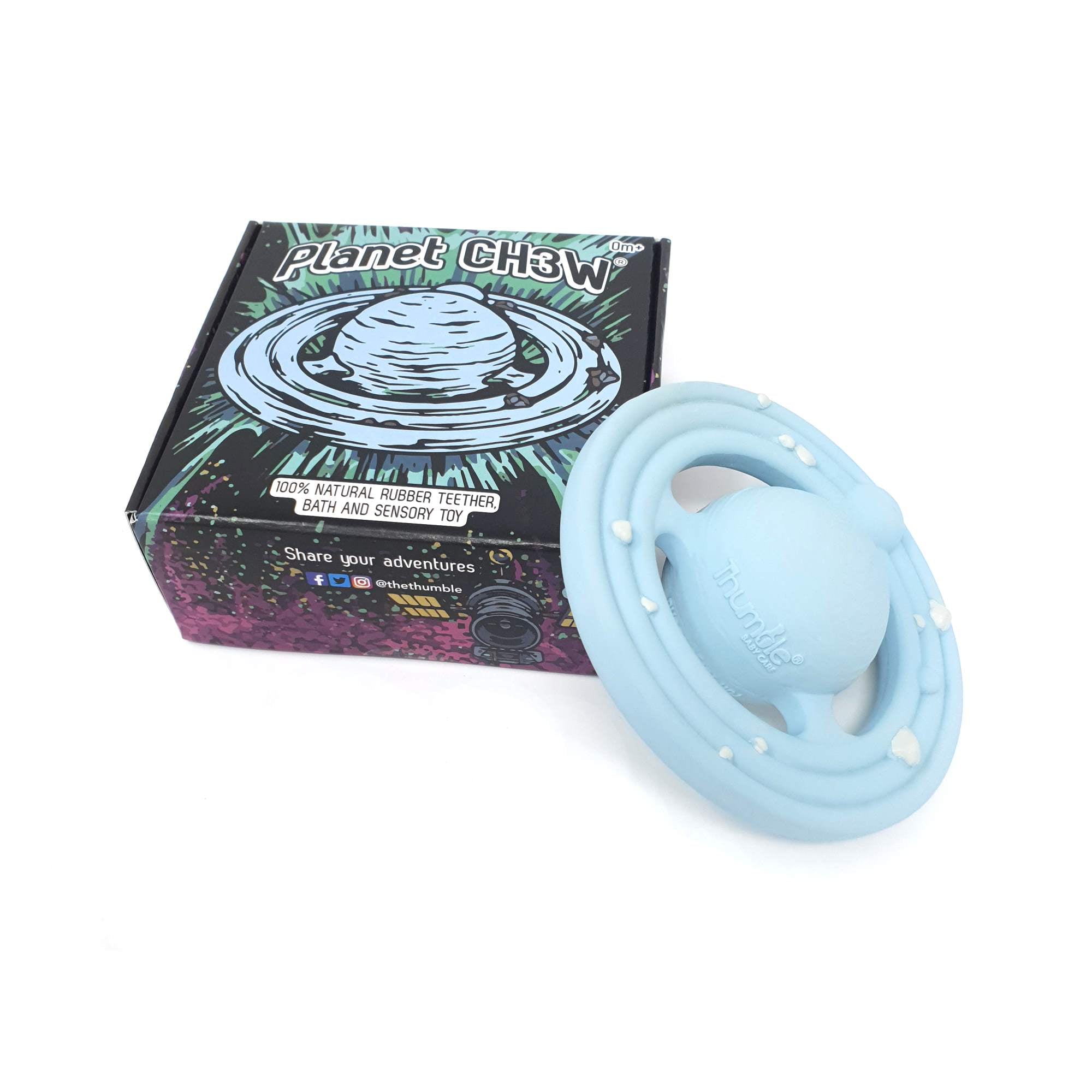 Planet CH3W® Natural Rubber Space Themed Baby Toy (Ringed Planet ...